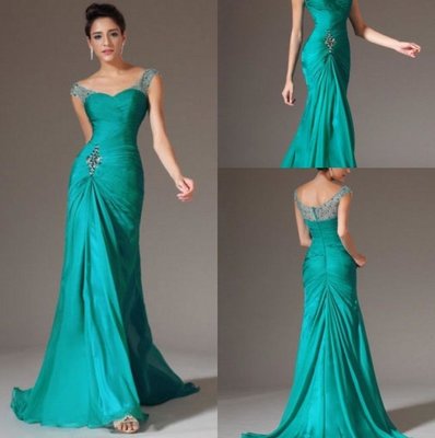 Strapless sexy green Evening Party Dresses with sweetheart neckline LXLSQ-1220