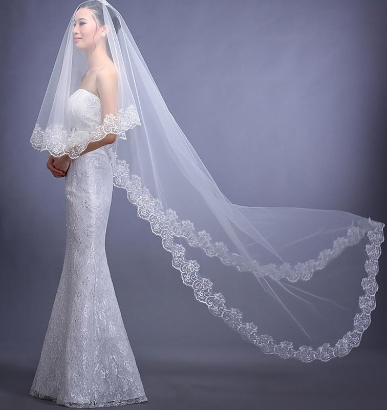 Lace Veil Bride Wedding Accessories in White LXTS-122/7