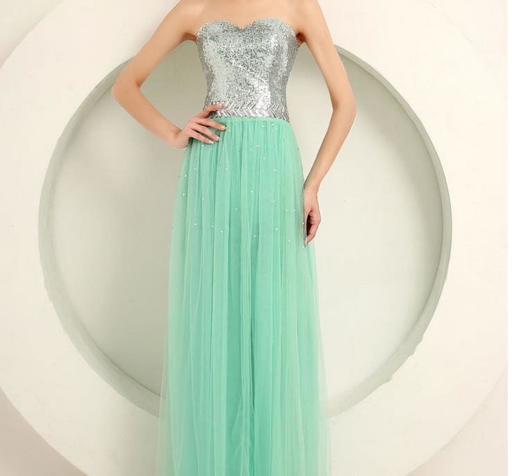 Strapless Birthday Party Evening Party Dresses for Juniors, Women, Green Colored LXLSQ-1180