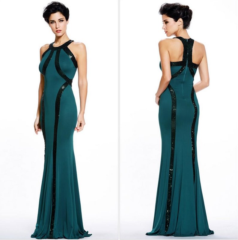 Personalized Word Back prom dress Elegant, Green, Red LXLSQ-169/3