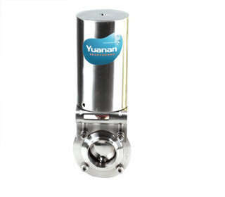 Pneumatic  Stainless Steel Butterfly Valve / Sanitary Butterfly Valves 1” ~ 4“ DN25 ~ DN125