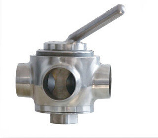 Sanitary 3 Way Plug Valve Stainless Steel Valves DN25 - DN100 1” - 4” for Beverage Line
