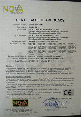 China Suzhou hyford machinery Co., Ltd. certification