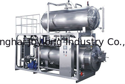 High Efficiency Hot Water Returning Sterilizer Sterilization Machine With  PLC And Touching View