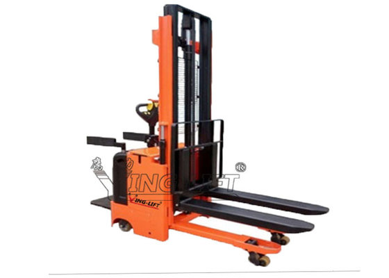 Electric Stacker Lift With Chassis Lifting , 1.2 - 1.5 Ton Pallet Stacker Truck