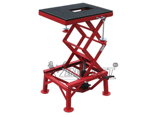 Motorcycle Scissor Lifting Table Equipment With Double Hook Foot Releasing