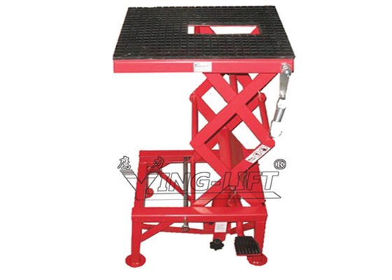 Motorcycle Scissor Lifting Table Equipment With Double Hook Foot Releasing