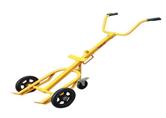 Steel And Plastic Rimmed Barrel Lifting Equipment , 3 Wheel Drum Hand Truck