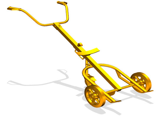 Steel And Plastic Rimmed Barrel Lifting Equipment , 3 Wheel Drum Hand Truck