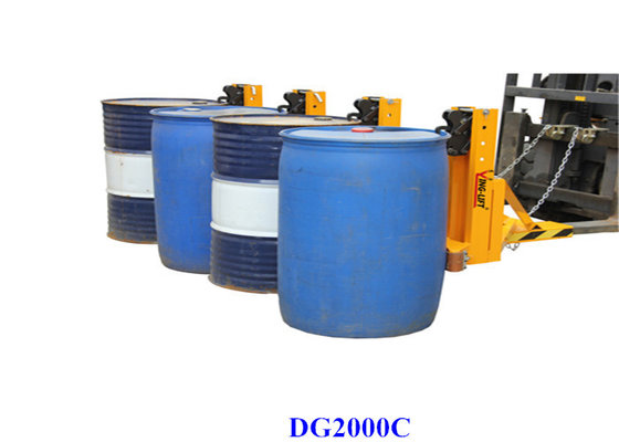500kg to 2000kg Black - Grip Forklift Drum Lifter for Thin Walled Drums