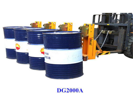 Open Or Closed Head Drum Grabber Forklift Attachment For Handling 1 - 4 Drums