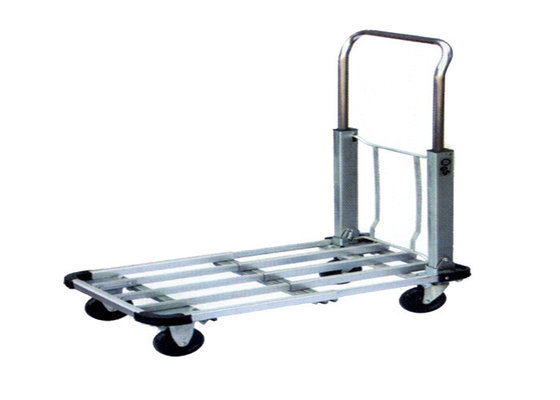 150kg Aluminum Hand Truck Trolley For Library With 2 Swivel And Fixed Castors