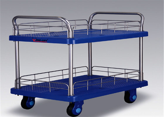 PP Deck Rolling Platform Cart  With Noiseless Castor , Double Layer Trolley