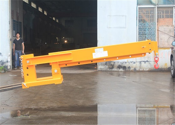 Horizontal Type Safe Forklift Truck Attachments , Dip - Angle Forklift Lifting Jib