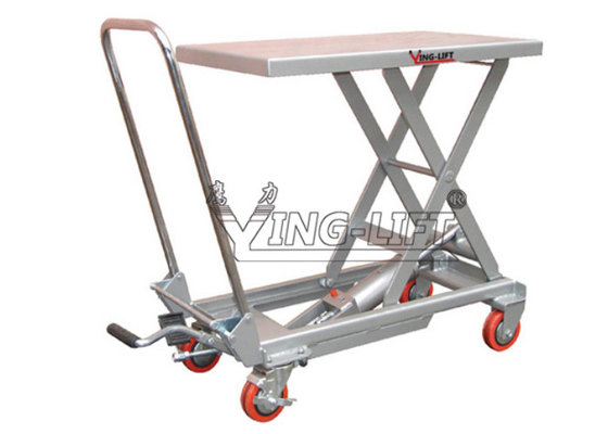 Portable Lifting Table Equipment 100kg Capacity / Aluminum Manual Lift Table Cart