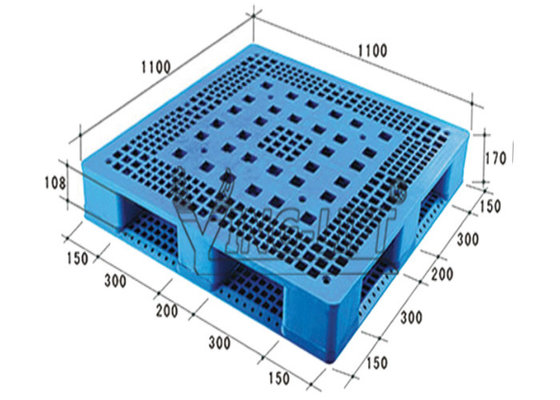 Euro Standard Twice Welding Forming Plastic Pallet For Shelves 1100L*1100W*170H