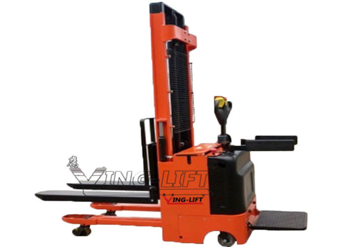 Electric Stacker Lift With Chassis Lifting , 1.2 - 1.5 Ton Pallet Stacker Truck