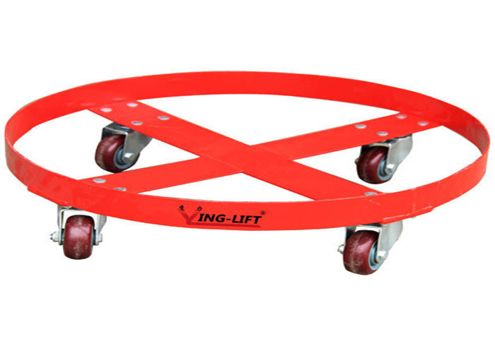300KG Drum Transport Equipment With Four PU Swivel Casters , Barrel Dollies