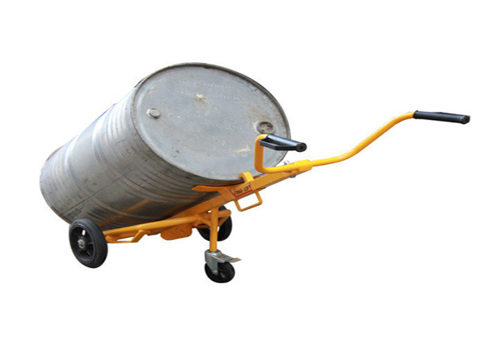 Steel And Plastic Rimmed Barrel Lifting Equipment , 3 Wheel Drum Hand Truck