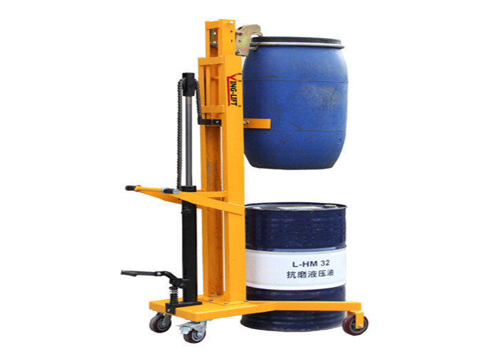 Heavy Duty Two Stage Pedaled Hydraulic Drum Dumper Truck , Lifting Height 1100mm