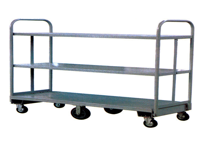 U - shape Six  Wheel Hand Truck Platform Trolley 900kg  , 3 Tier Trolley Cart