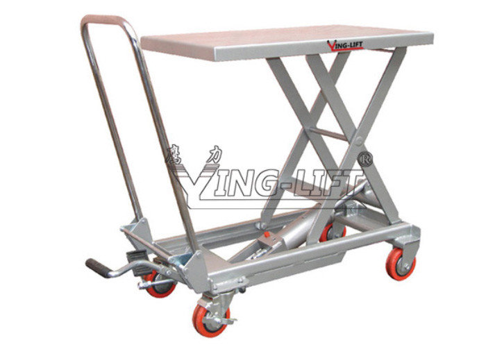 Portable Lifting Table Equipment 100kg Capacity / Aluminum Manual Lift Table Cart