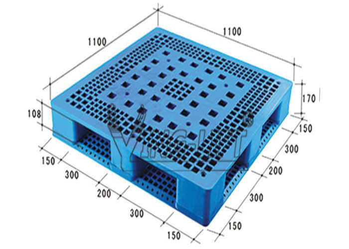 Euro Standard Twice Welding Forming Plastic Pallet For Shelves 1100L*1100W*170H