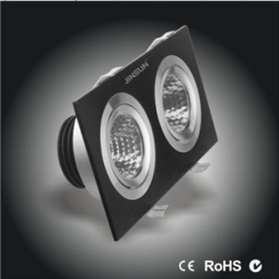 Led double downlight, square downlight 2*3watt Epistar cob chip