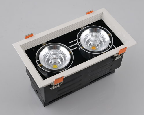 double venture adjustable COB LED grille downlight 2*10w 5000k triac dimmable
