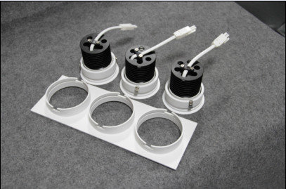 white square led cob downlight retrofit with three head 3*7w 10*10w 3*15w