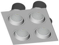 different holders Squre Shape Four Heads Led Ceiling Lamp Led Cob Downlight spotlight led luminaire