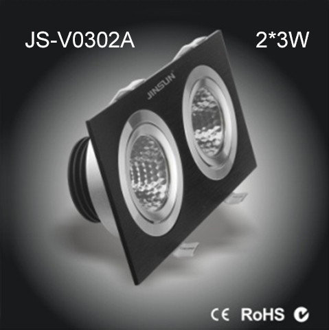 elegant factory price 2*3W two head square citizen COB led grill light led ceiling lamp
