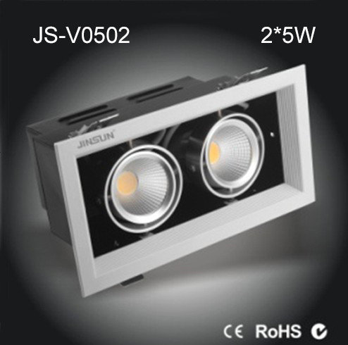 2*5W High power Epistar COB LED venture box light ceiling spot light dimmable downlight