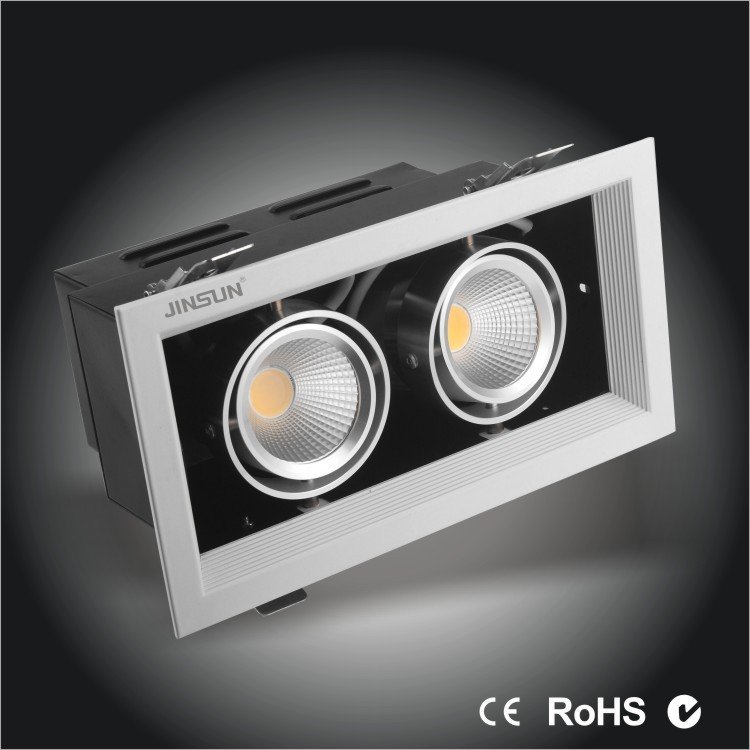 Double head squre shape high power citizen chip of led downlight for home and abroad