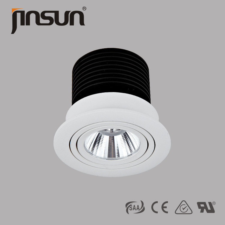 7W 500LM DALI dimmable 360 degree adjustable of LED COB downlight with TUV&UL certificate