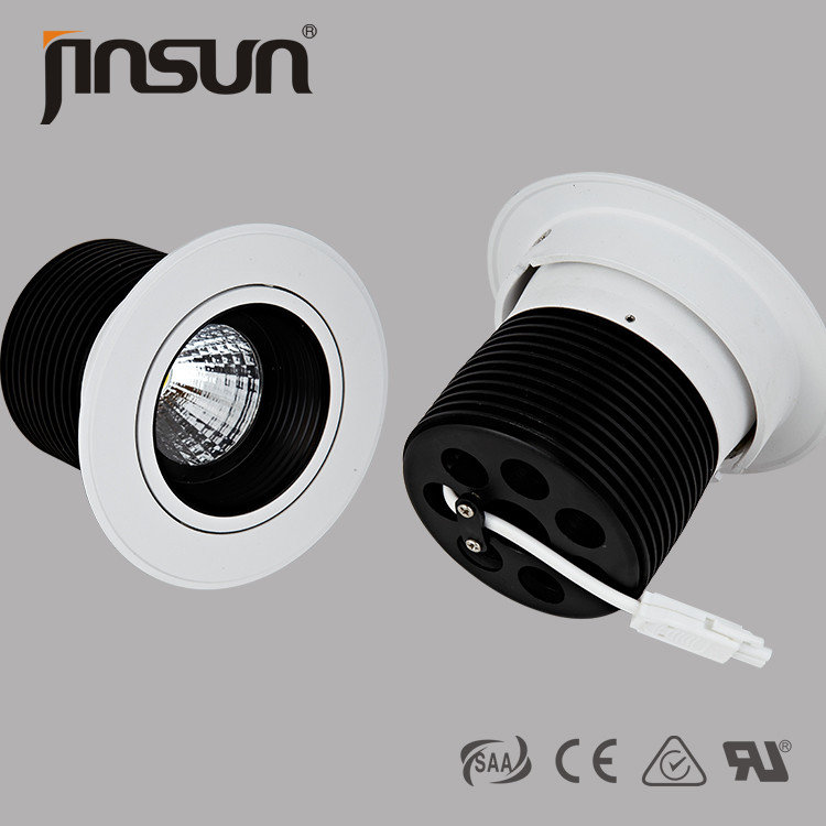 high lumen DALI dimmable 180 degree rotation of LED COB downlight with TUV&SAA certificate