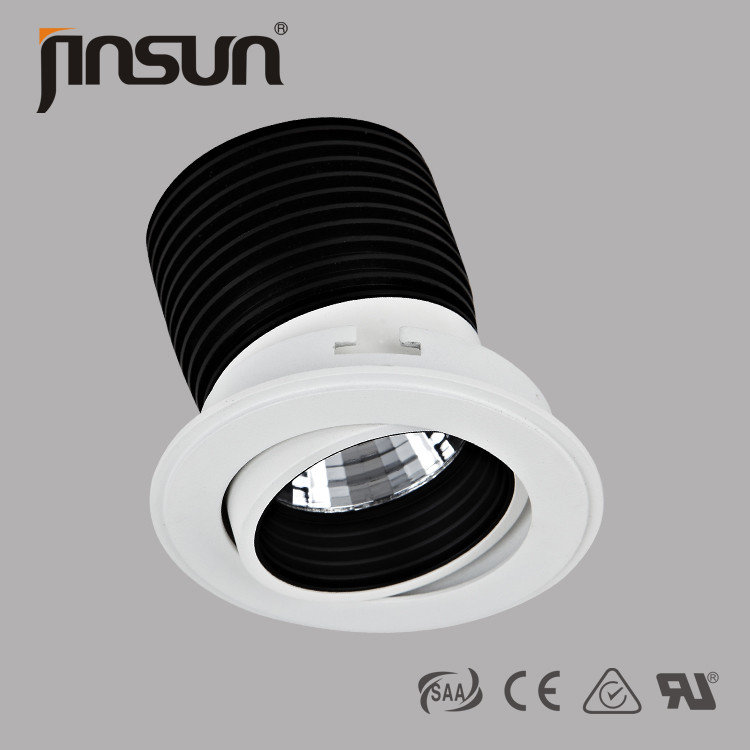 10w 60 degree 5000k adjustable and triac dimmable led downlight with factory price