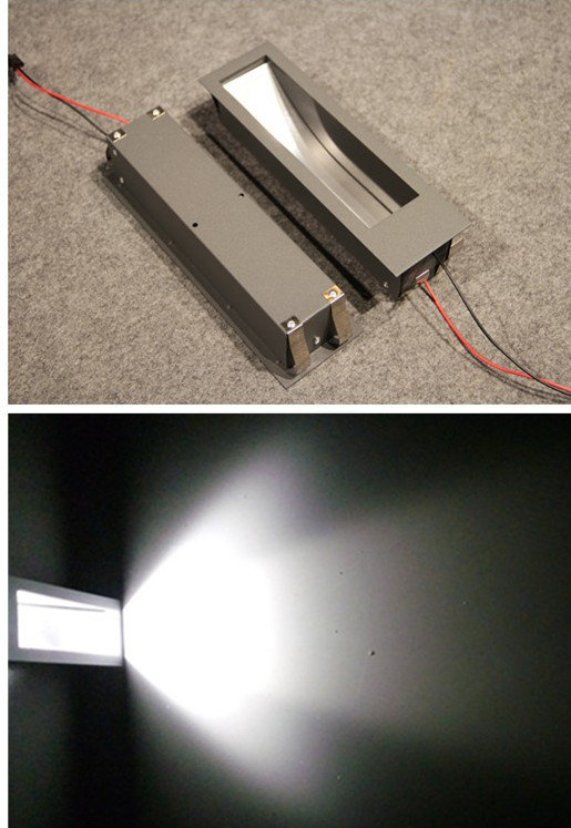 wall recessed wall light/corner light 3w with frosted reflector
