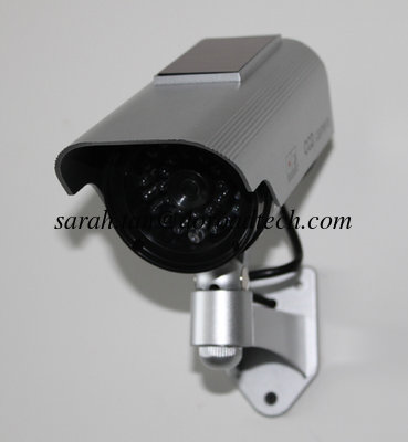 Indoor/Outdoor CCTV Surveillance Mock Cameras with LED Light, Solar Powered DRA61