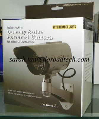 Indoor/Outdoor CCTV Dummy Security Camera with infrared lights, Solar Powered DRA62