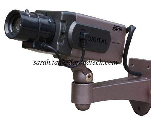 Indoor CCTV Security Dummy Cameras with LED light, purple plastic color DRA48