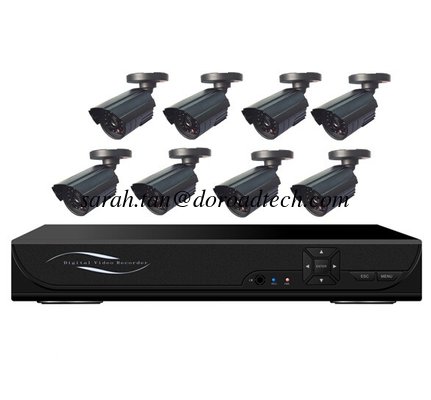 8CH H.264 Digital Video Recorder Kits, 8PCS Waterproof Bullet Cameras DR-7308AV502C