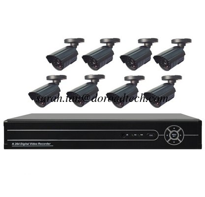8CH H.264 DVR Kits, 8PCS 700TVL Waterproof Bullet Cameras DR-7408AV502E
