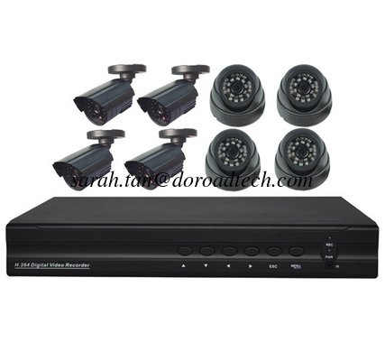 DVR Kits, H.264 8 Channel, 700TVL 4PCS Dome and 4PCS Bullet CCTV Cameras DR-7508AV5023E