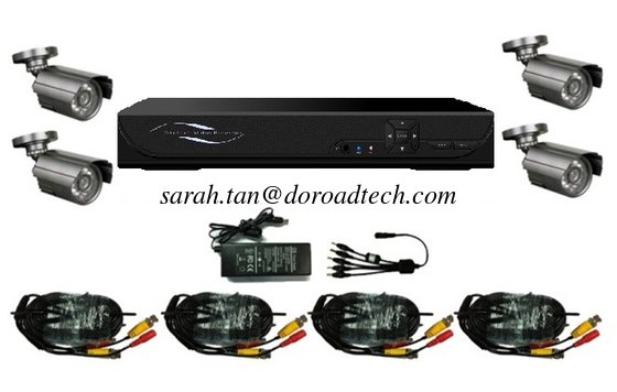 4CH DIY CCTV DVR Kits: 4CH H.264 FULL D1 DVR + 4PCS 700TVL Bullet Cameras DR-7304AV502E