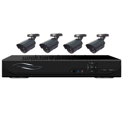 4CH DIY CCTV DVR Kits: 4CH H.264 FULL D1 DVR + 4PCS 700TVL Bullet Cameras DR-7304AV502E