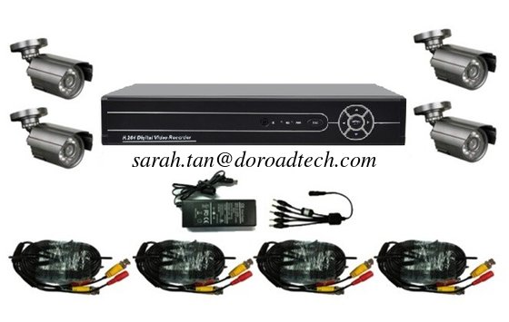 Surveillance Camera System 4CH H.264 FULL D1 Digital Video Recorder Kits DR-6404V502A