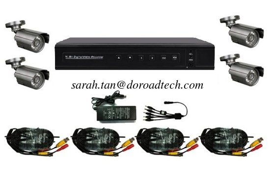 CCTV Camera System 4CH H.264 FULL D1 Digital Video Recorder Kits DR-6204V502A
