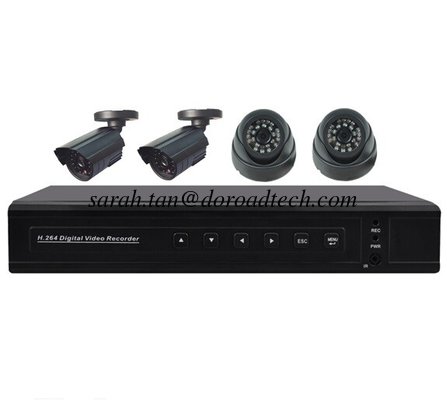 DVR Kits DIY By 4CH H.264 FULL D1 DVR and 4pcs Dome + Bullet Cameras DR-6204V5023C