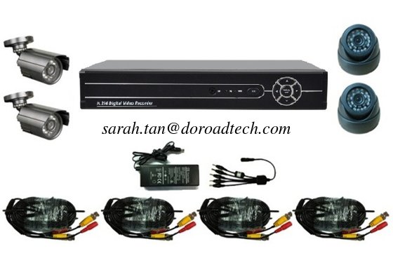 Home Video Surveillance 4CH DVR and 4pcs IR Cameras DR-6404V5023C